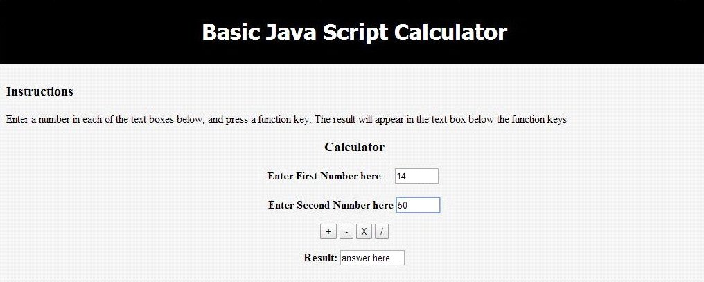 Javascript Code Examples FOUR FUNCTION CALCULATOR Blog AssignmentShark